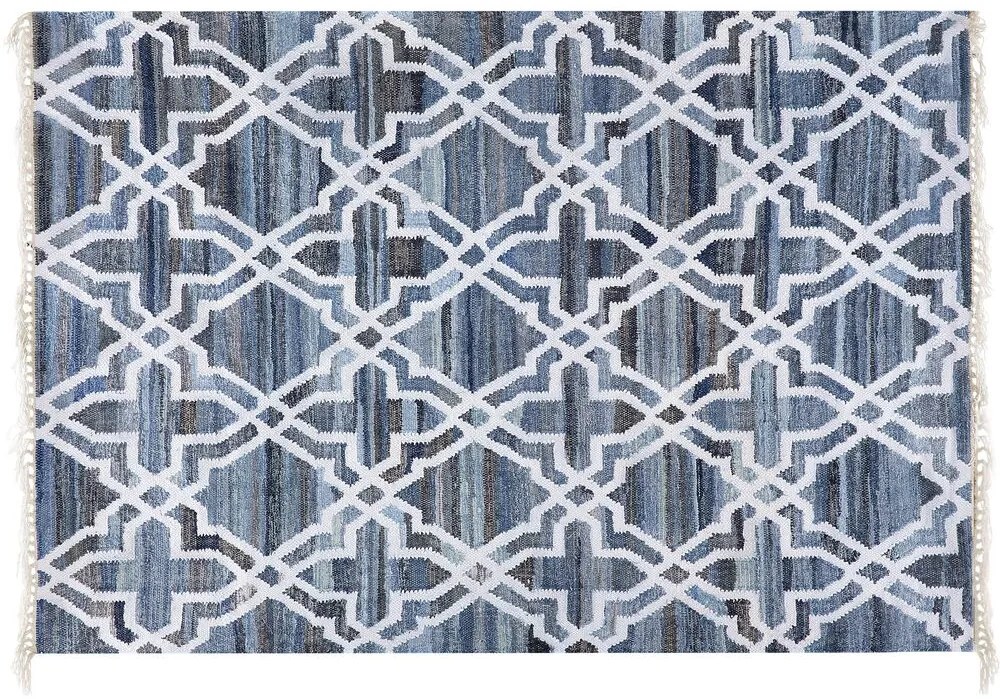 Modrý bavlněný koberec 140x200 cm ADIYAMAN Beliani