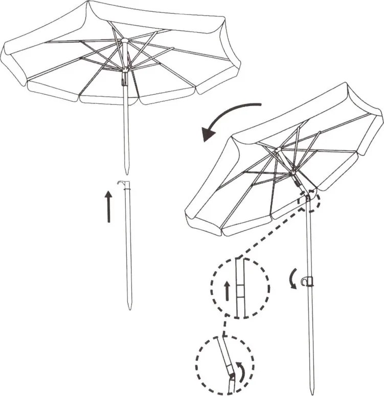 Zahradní slunečník 160 cm, meloun SPRINGOS VIVA BU0020