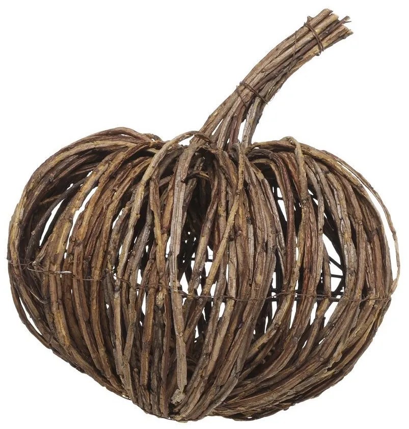 Hnědá proutěná dekorace dýně Pumpkin - Ø 30*28 cm
