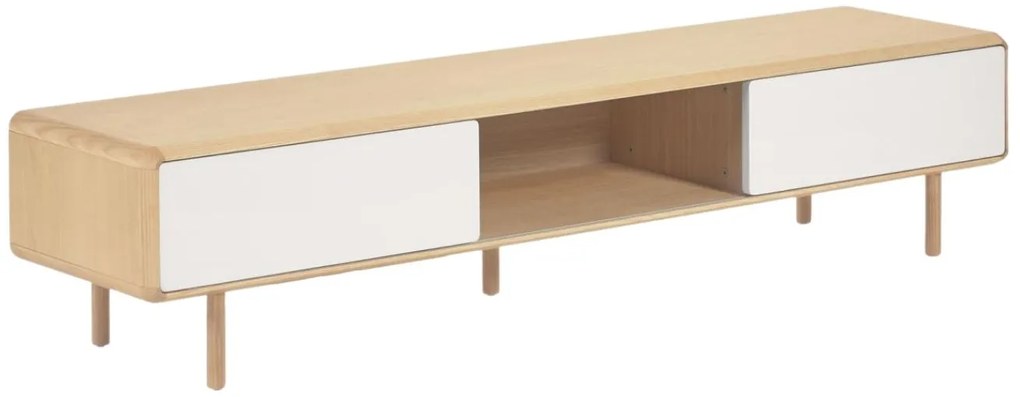 Jasanový TV stolek Kave Home Anielle 180 x 42 cm