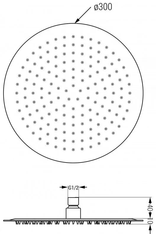 Mexen sprchová nerezová hlavice Round 30 cm, chrom, 79230-00