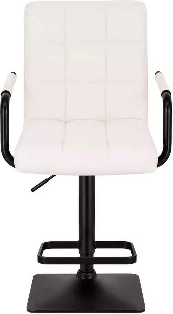 LuxuryForm DESIGN Barová židle VERONA BLACK na černé hranaté podstavě - bílá