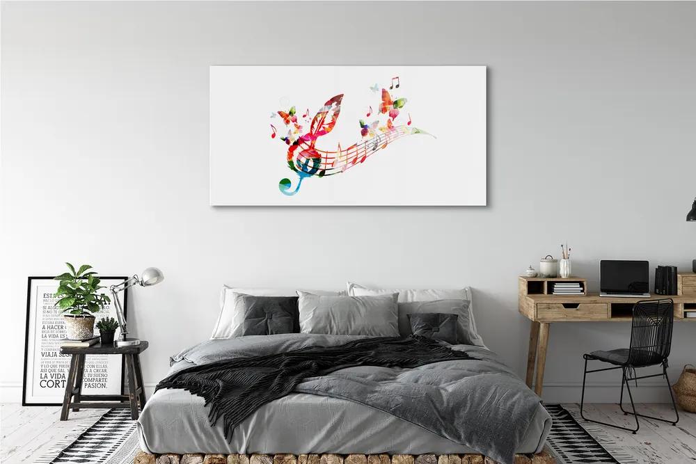 akrylový obraz Barevné motýli poznámky 140x70 cm