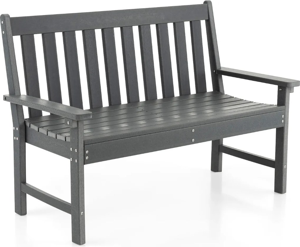 Costway 132 cm Dlouhá lavička do každého počasí Vyrobená z HDPE pro 2-3 osoby