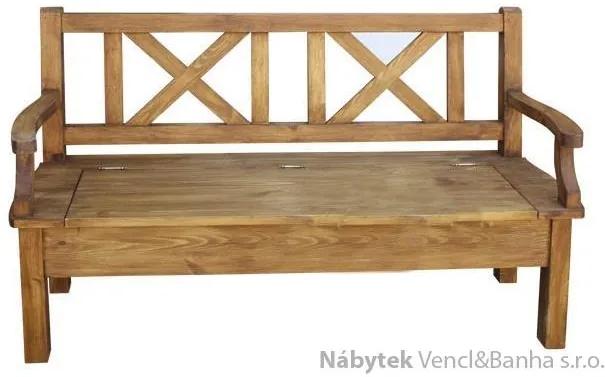 dřevěná rustikální stylová jídelní lavice z masivního dřeva borovice Mexicana D25lav euromeb