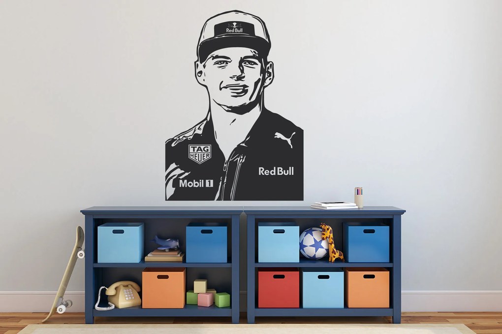 Lepy.cz Samolepka na zeď F1 - Max Verstappen Velikost (šířka x výška): 45x62cm, Barevná varianta: Tmavě červená