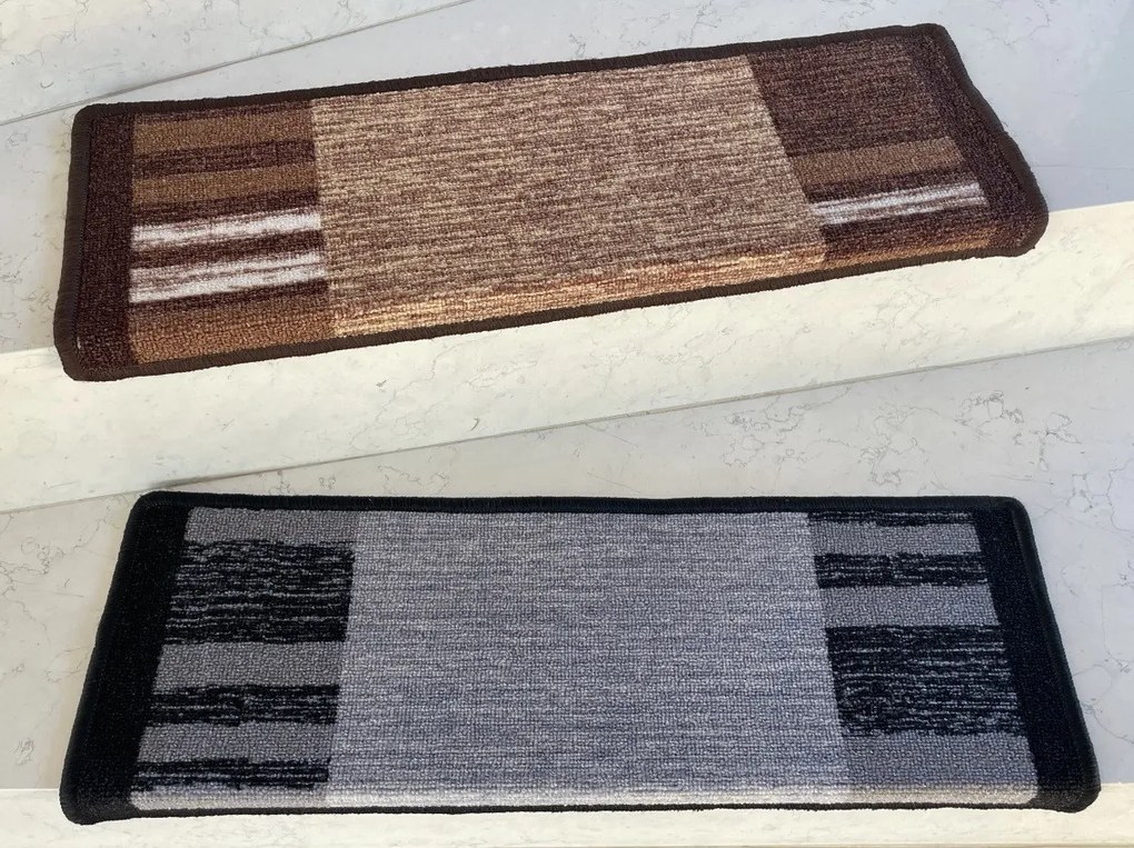 Vopi Nášlapy na schody Geneve hnědý obdélník, samolepící - 25x80 obdélník (rozměr včetně ohybu)