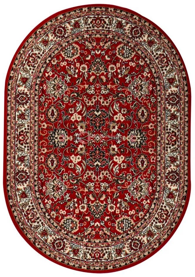 Sintelon, Kusový koberec Teheran Practica 59/CVC ovál, 160x230, červená, chodba / předsíň