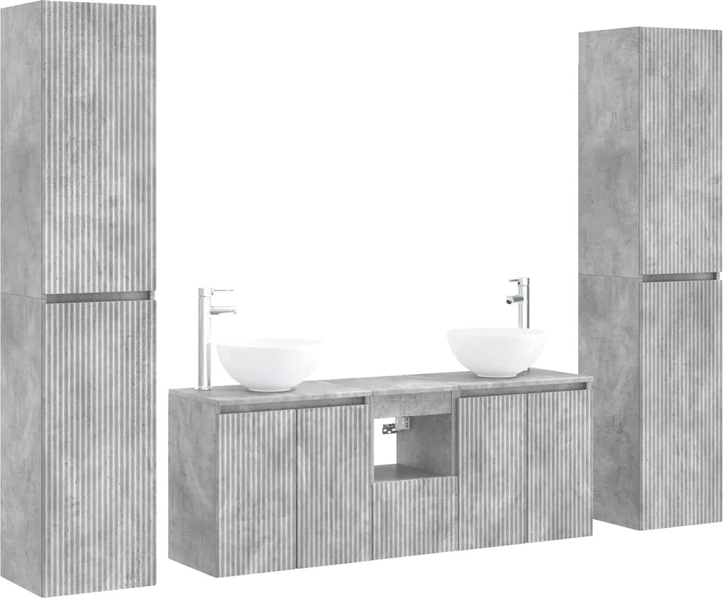 Sada koupelnového nábytku 5 ks Betonově šedá 33 x 34,5 x 160 cm 3406026