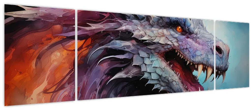 Obraz - Ilustrace draka (170x50 cm)