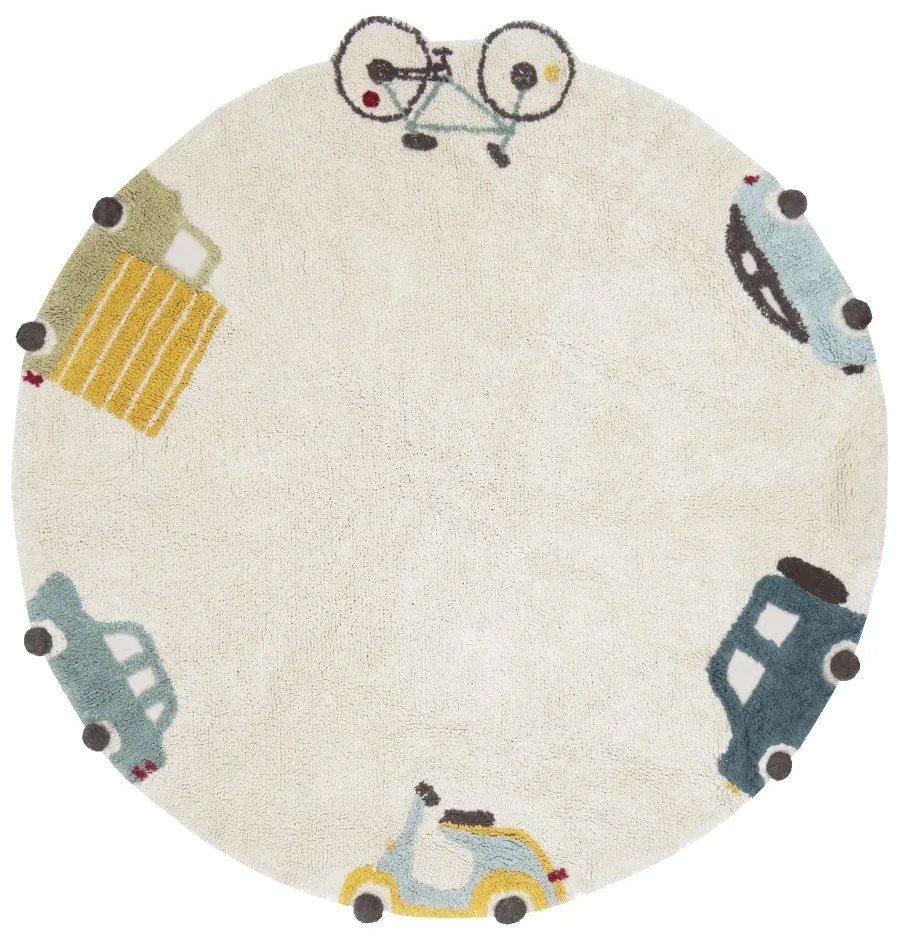 Lorena Canals koberce Kusový koberec Eco City Wheels - 140x140 (průměr) kruh cm