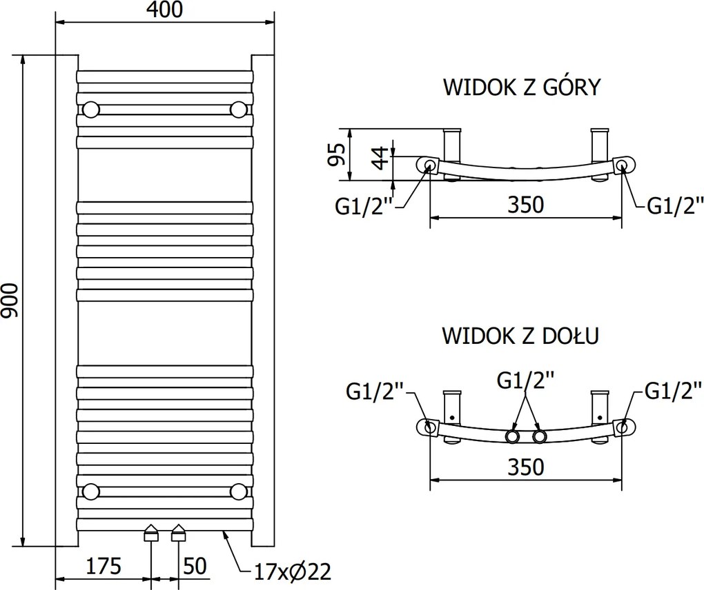 Mexen Ares, elektrické topné těleso 900 x 400 mm, 300 W, bílá, W102-5900-400-6300-20