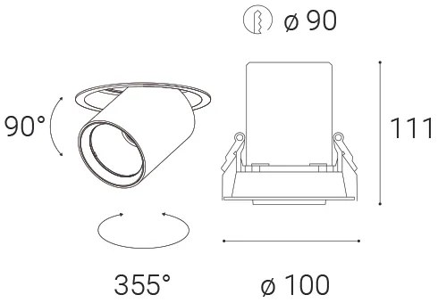 LED2 HIDE, bodové LED svítidlo, 3000K, černé Typ svítidla: Stmívatelné TRIAC