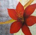 Červený květ - 70 x 70 cm