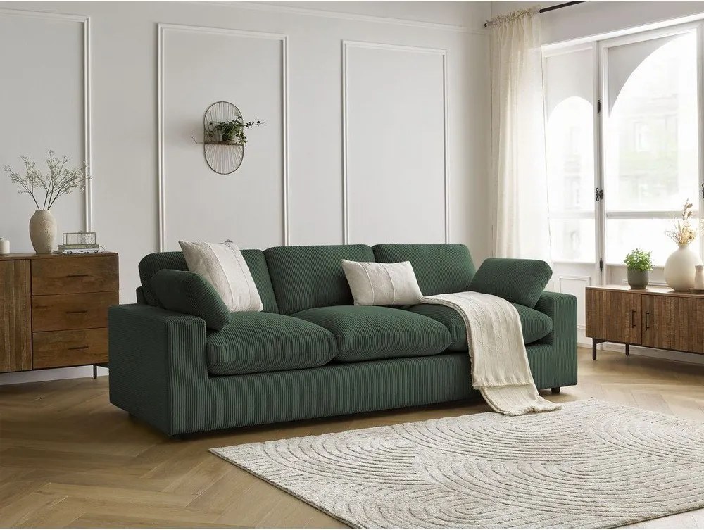 Zelená manšestrová pohovka 250 cm Belair – Bobochic Paris