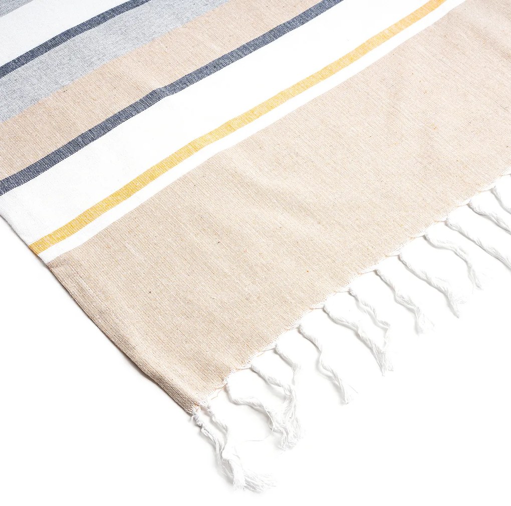 Trade Concept Osuška Fouta s třásněmi Stripes yellow, 90 x 170 cm