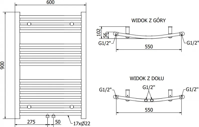 Mexen Ares, elektrické topné těleso 900 x 600 mm, 400 W, černá, W102-0900-600-6400-70