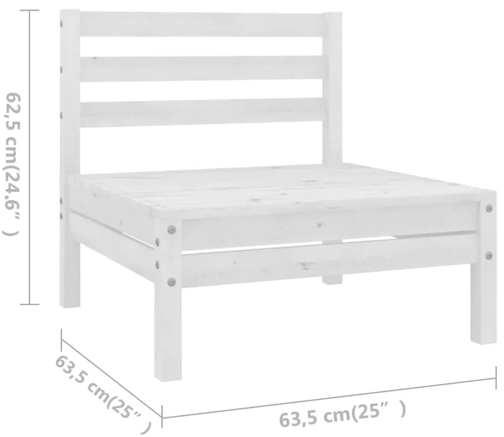 vidaXL Marketos 7dílná zahradní sedací souprava masivní borovice bílá