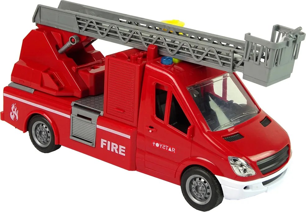 LEAN Toys Hasičské auto se stříkáním vody, zvuky a světly červené