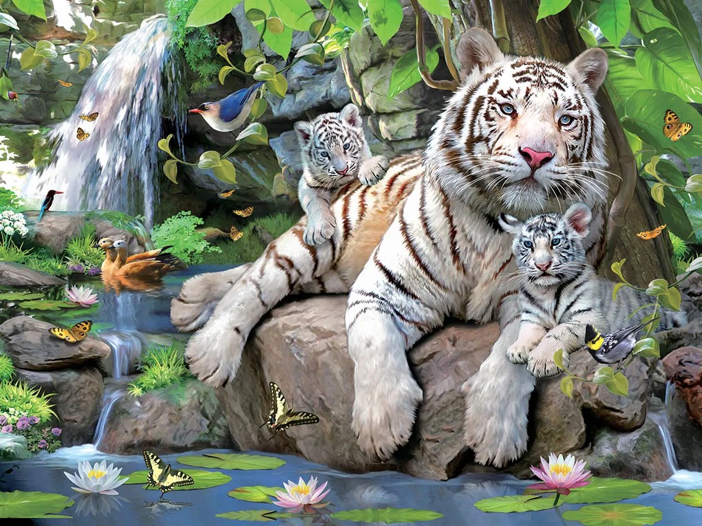 PRIME 3D PUZZLE - Bílí tygři 63 dílků