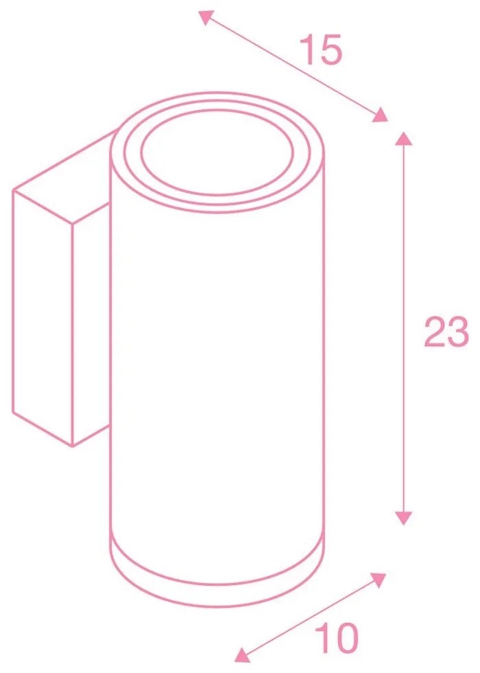 SLV 1003425 Enola Round Up/Down M, venkovní nástěnné svítidlo, LED 19W 3000/4000K, antracit, výška 23cm, IP65