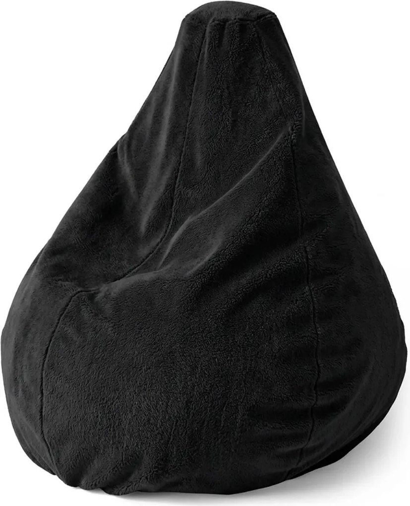Sablio Sedací vak Pear SOFTY - Midnight Black - 70 x 95 x 15 cm