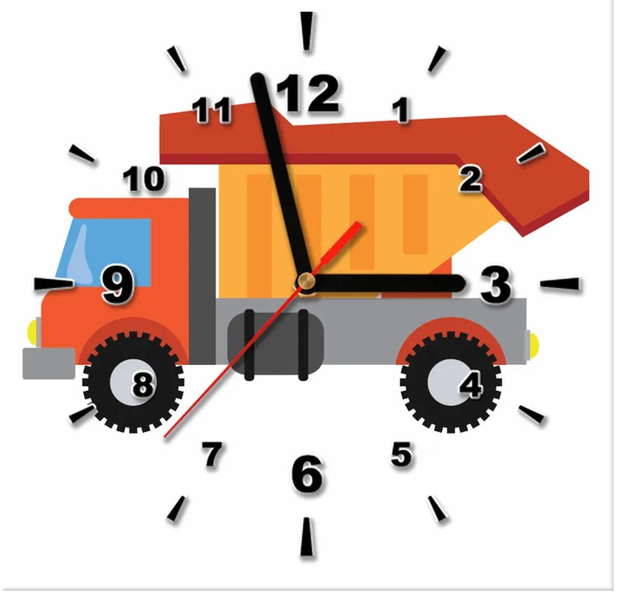 Gario Obraz s hodinami Nákladní auto Rozměry: 40 x 40 cm