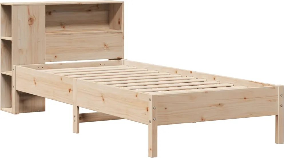 Postel s knihovnou bez matrace 75 x 190 cm masivní borovice 3322855