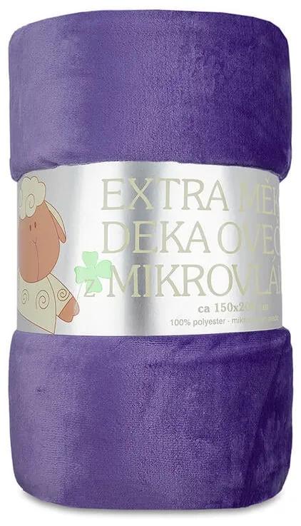 Beránková deka OVEČKA fialová 150 x 200 cm