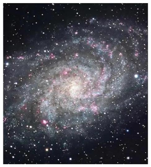 DIMEX | Vliesová fototapeta na zeď Galaxie MS-3-0189 | 225 x 250 cm | černá, šedá, růžová