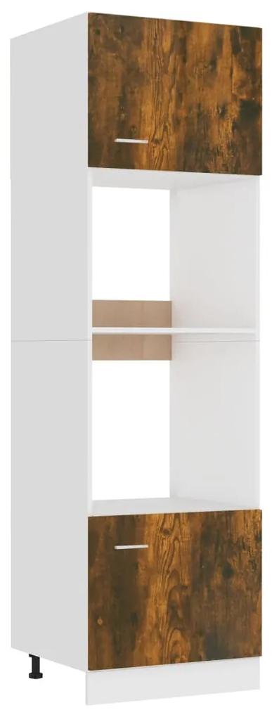 Skříňka na mikrovlnku kouřový dub 60x57x207 cm kompozitní dřevo - Default Title