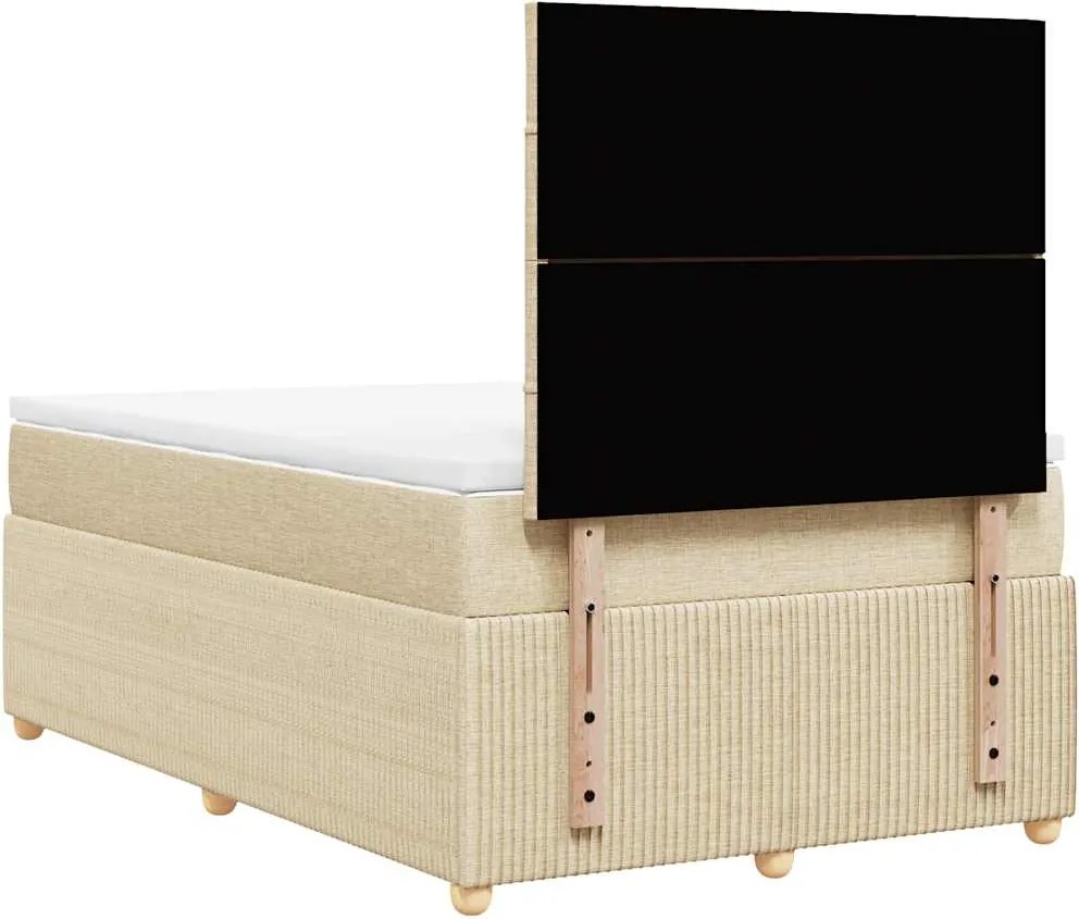 Box spring postel s matrací krémová 120x200 cm textil 3292028
