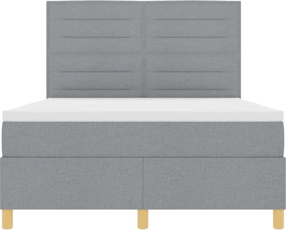 Postel s boxspringem s matrací Světle šedá 140 x 200 cm textil 3339546