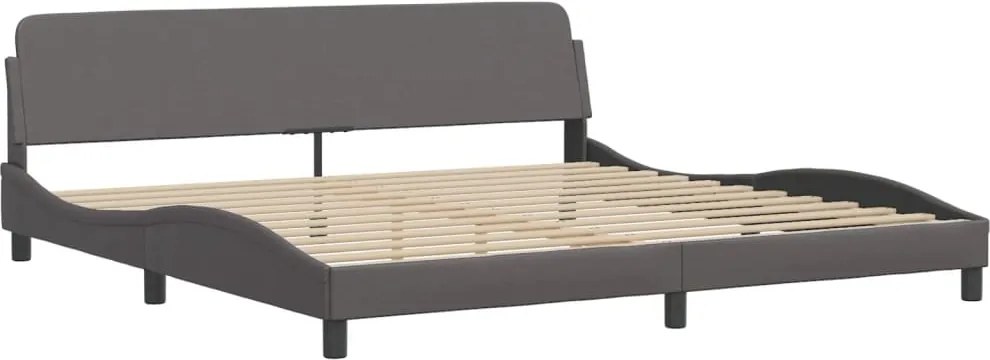 Postel Viana s matrací šedá 200 x 200 cm umělá kůže 3208820