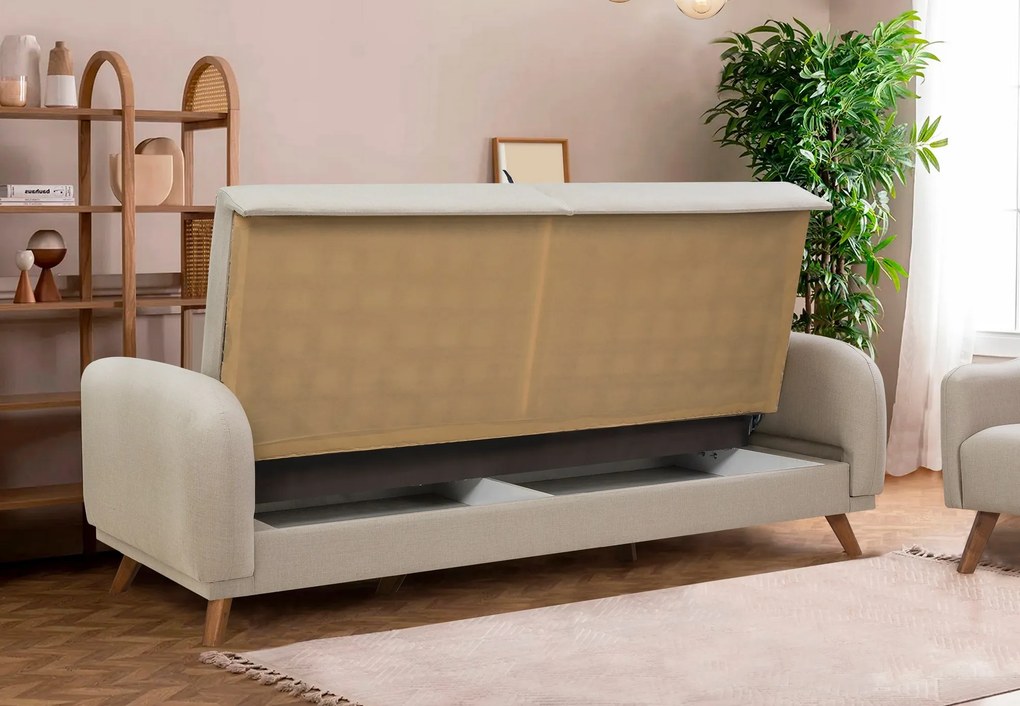 Hanah Home Třímístná pohovka HERA krémová 237 cm 867UNQ1949