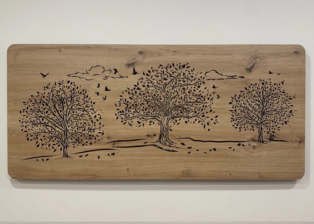 Li-Go "Tři lípy" světelný obraz 230V 110x50cm provedení povrchu: ořech