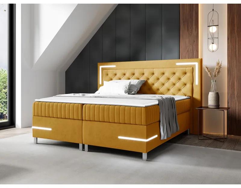 Kontinentální postel Suhak 5 LED, Rozměr postele: 200x200, Barva:: Fresh 01