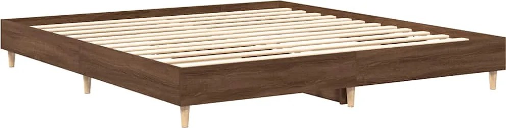 Rám postele bez matrace Hnědý dub 200x200 cm kompozitní dřevo 3328705