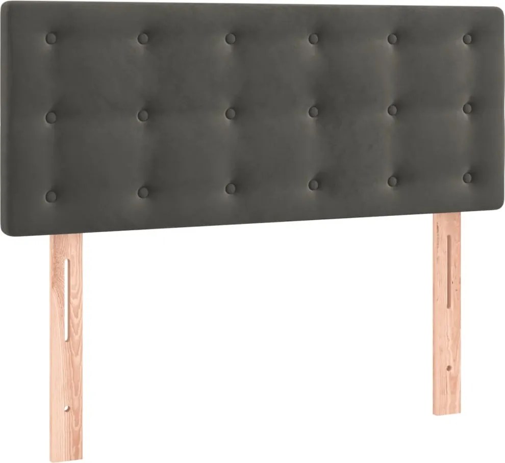 vidaXL Box spring postel s matrací 100x200 cm samet [3141528] Barva: Tmavě šedá