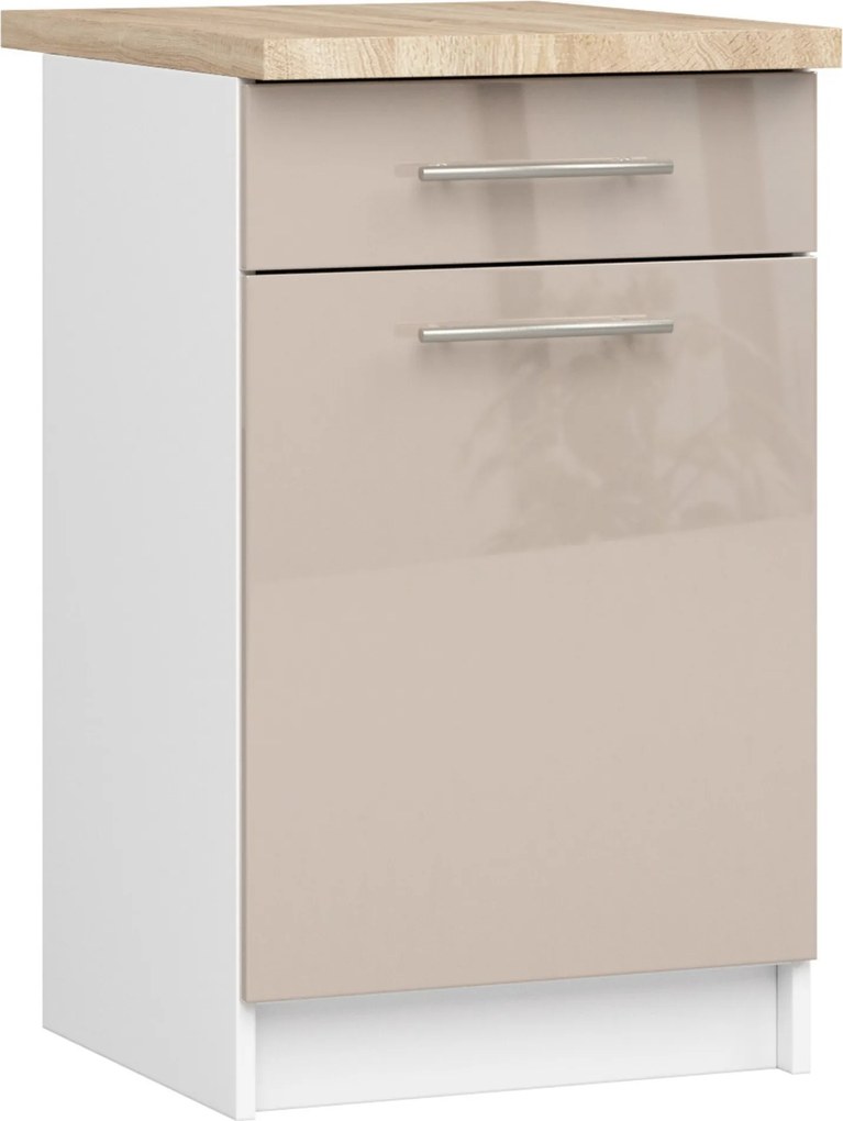 Kuchyňská skříňka Olivia S50 SZ1 bílá/cappuccino lesk