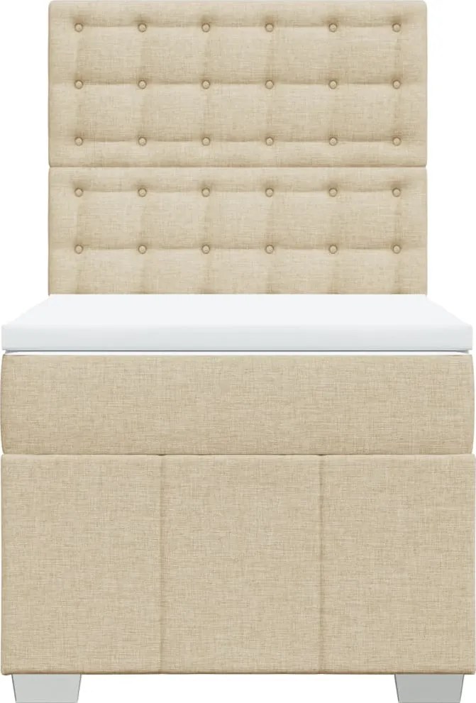 Box spring postel s matrací krémová 80 x 200 cm textil 3291514