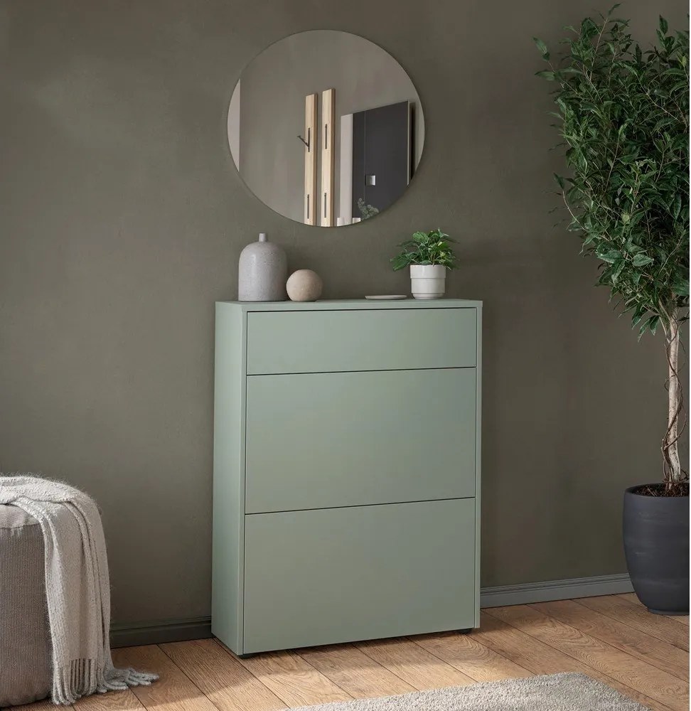 Šedozelená matná skříňka 70x99x34 cm Binetto – Germania