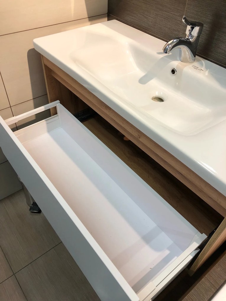 Lavedo Malta 100 Wotan Oak koupelnová skříňka s umyvadlem