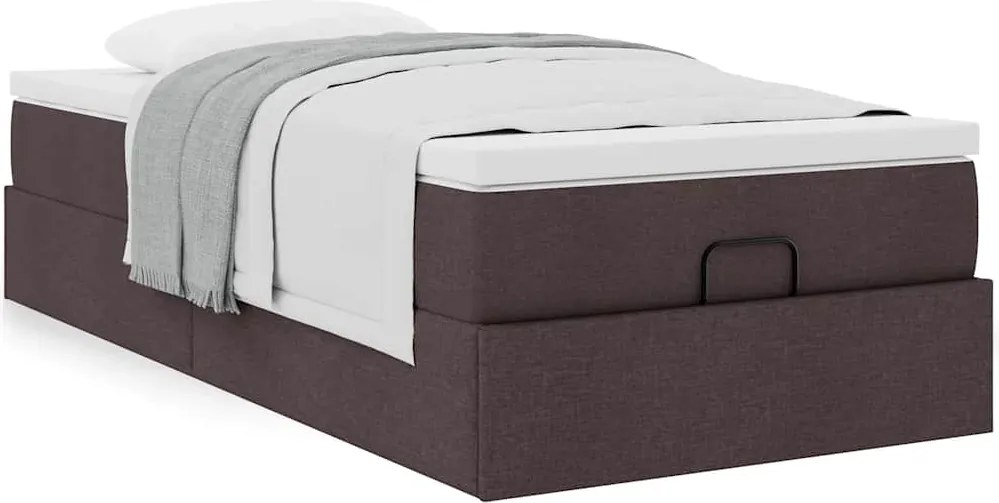 Osmanský rám postele s matrací tmavě šedá 90x190cm textil 3311074