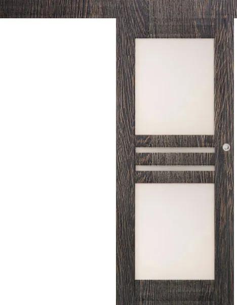 posuvné interiérové dveře na stěnu vasco doors MADERA model 6 Průchozí rozměr: 70 x 197 cm, Orientace dveří: Levé dveře, Dekor: Dub kartáčovaný
