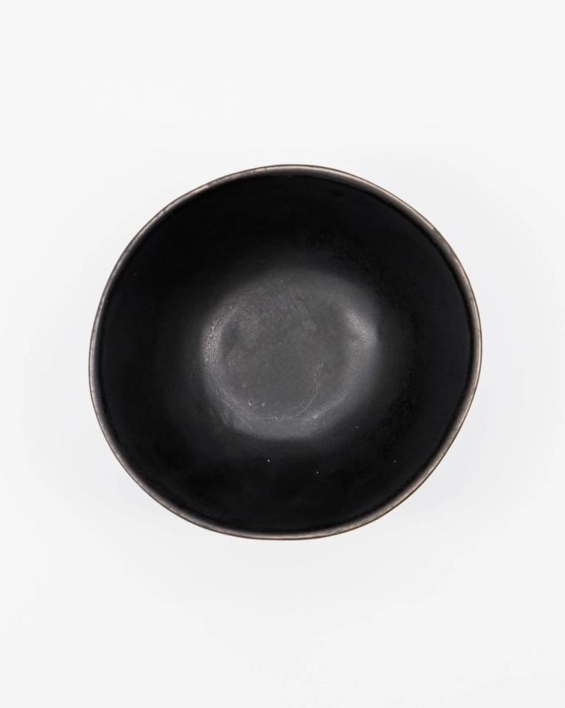 House Doctor Kameninová miska Line Black/Brown, černá barva, keramika