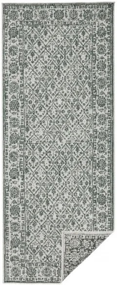 NORTHRUGS - Hanse Home koberce Kusový koberec Twin-Wendeteppiche 103115 grün creme – na ven i na doma - 80x350 cm