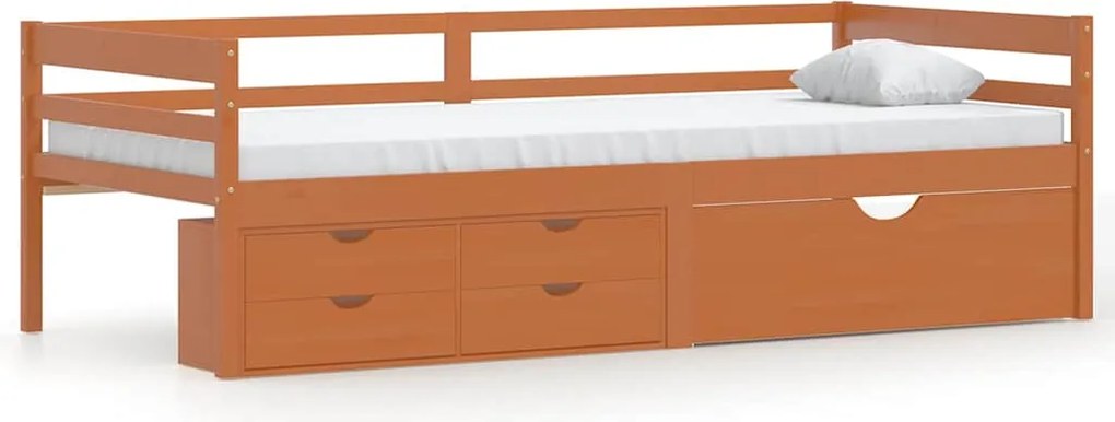 Rám postele se zásuvkami medově hnědé borovice 90 x 200 cm 322058