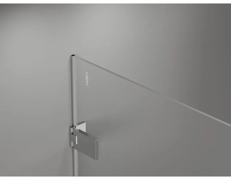 Mexen Lunar-F L skládací sprchový kout pravý 100 x 80 cm, 8mm čiré sklo, chromový profil, 836L-100-080-01-00-P