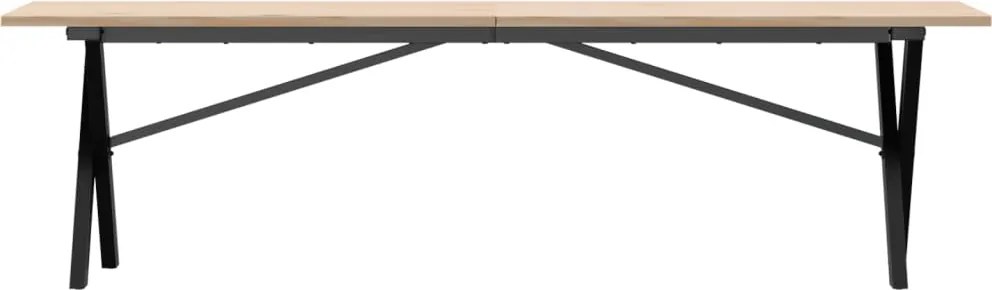Konferenční stolek s X rámem 160x40x45 cm borové dřevo a ocel 3282690